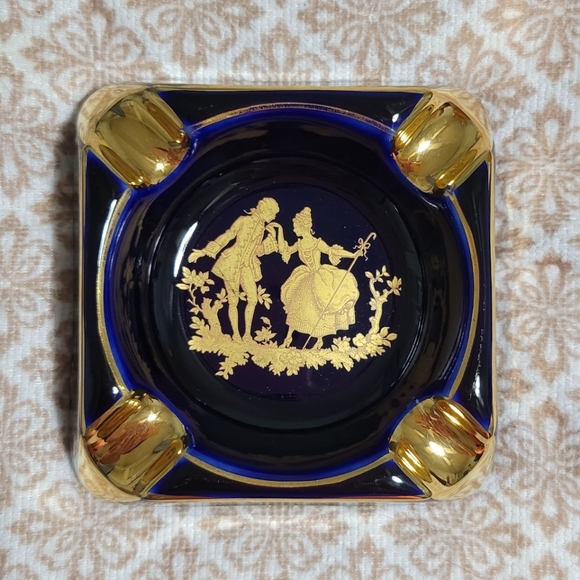 Limoges | Accents | Vintage Limoges Porcelain Cobalt Blue Ashtray ...